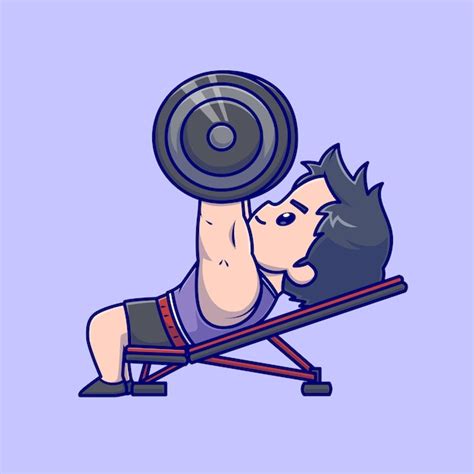 Hombre Lindo Que Levanta La Ilustración Del Icono Del Vector De La
