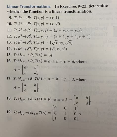 Solved Linear Transformations In Exercises 9 22 Determine
