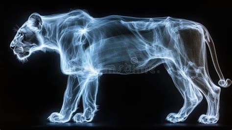 A High Resolution X Ray Image Of A Lion Standing Revealing Its Detailed Skeletal Structure