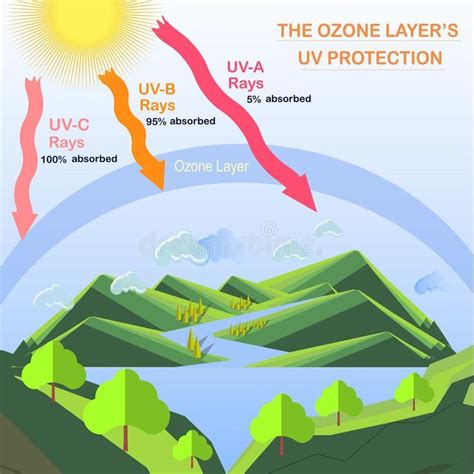 Scheme Of The Ozone Layer Uv Protection Royalty Free Illustration Ozone Layer Ozone Uv