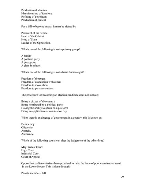 Cxc Past Papers For Social Studies With Multiple Choice Questions