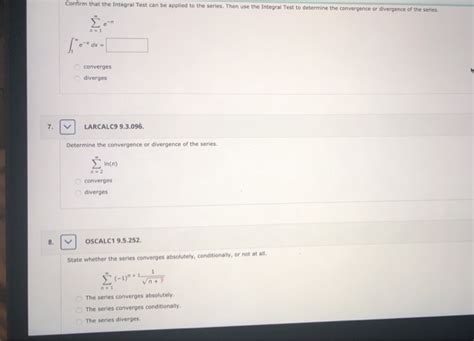 Solved Confirm That The Integral Test Can Be Applied To The Chegg