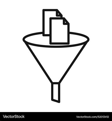 Data Filtering Icon Black Line Art Royalty Free Vector Image
