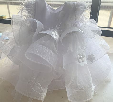 Рокля за кръщене на волани Детски дрехи за кръщене шаферски и официални рокли Kate Shop