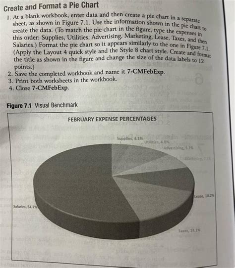 Solved Create And Format A Pie Chart 1 At A Blank Workbook