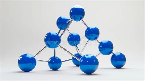Molecular Structure Model With Blue Spheres And Metal Connectors On