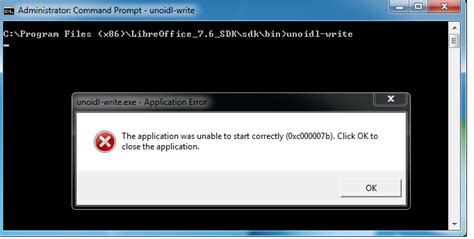 Libreoffice Sdk 76 Unoidl Write Cannot Start And Gives Error Message
