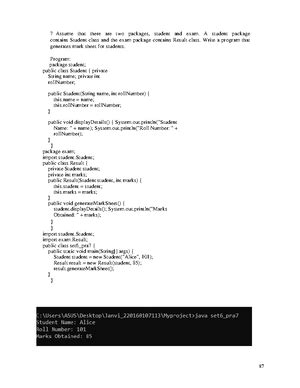 Oop Practicals All Practical Of OOP Subject Practical 1 Write A