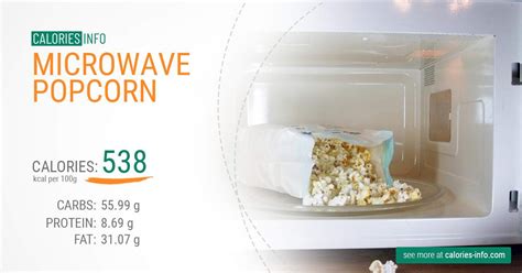 Microwave Popcorn Calories And Nutrition 100g