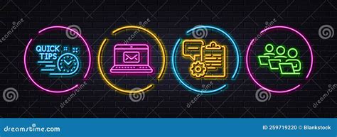quick tips clipboard and e mail minimal line icons for web