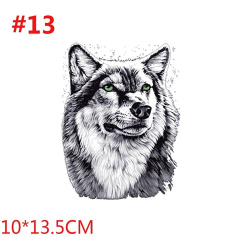 2 Size Grey Wolf Patches Heat Transfer Iron On Pat Grandado
