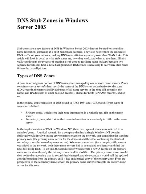 PDF DNS Stub Zones In Windows Server DOKUMEN TIPS