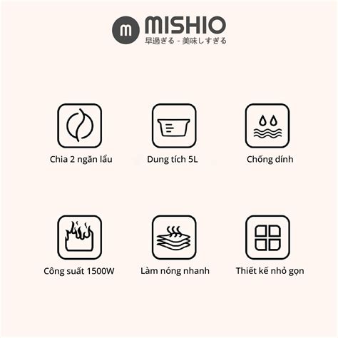 Mishio Nồi Lẩu điện 2 Ngăn 5 Lít Mishio Mk112