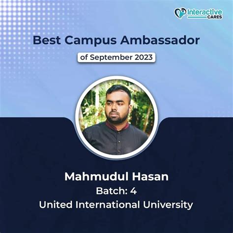 Mahmudul Hasan On Linkedin Interactivecares Campusambassador