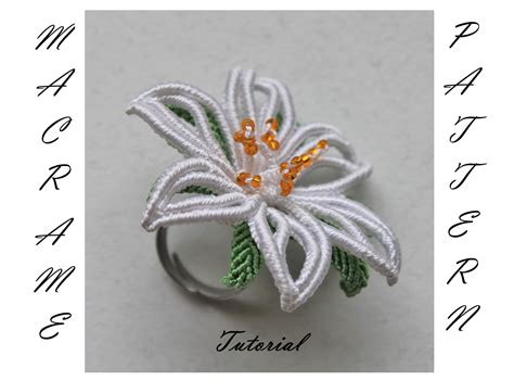 Macrame Lily Ring Prom Flowers Macrame Miniature Micro Macrame Etsy