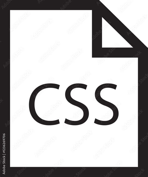 File Icon Format Of Document On Computer Outline Symbol Css File Sign