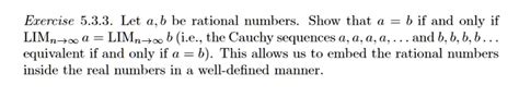 solved erercise 5 3 3 let a b be rational numbers show that b if