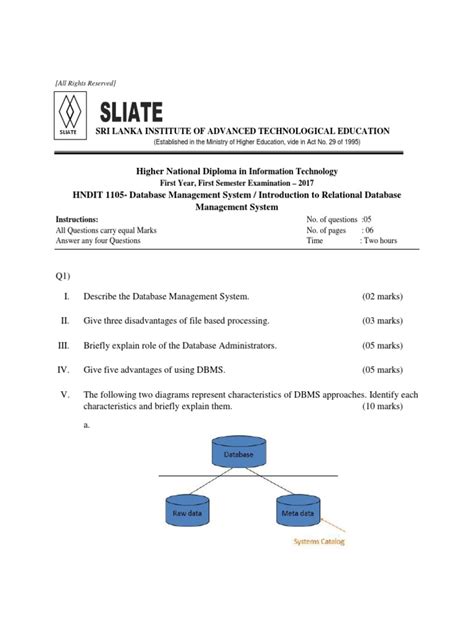 It1 2017 Database Management System Pdf Databases Information Technology Management