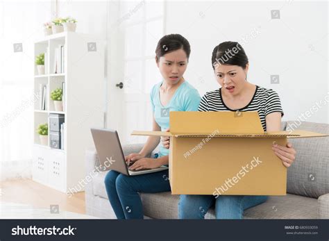 Attractive Beauty Girls Using Online Shopping Stock Photo 680933059 Shutterstock