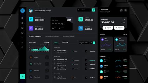 🧾 Dark Finance And Crypto Dashboard Ui Design Figma