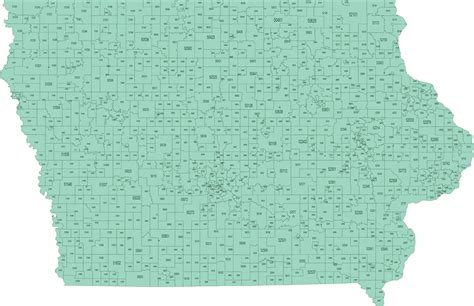 Iowa Zip Code Map Basic Your Vector