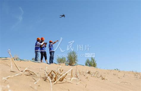 甘肃临泽巡护防风固沙林 人民图片网