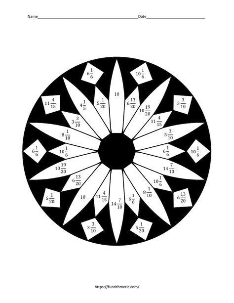 Adding And Subtracting Mixed Numbers Color By Number Funrithmetic