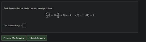 Find The Solution To The Boundary Value Problem Chegg