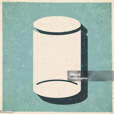 원통 복고풍 빈티지 스타일의 아이콘 오래된 질감의 종이 2차 도형에 대한 스톡 벡터 아트 및 기타 이미지 2차 도형 3차원 형태 개념 Istock