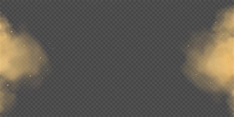 먼지 스모그 토양과 모래 입자 양쪽에서 갈색 먼지 분말 대기 오염 도시 스모그 또는 모래 폭풍 배너 그런지 벡터 수평 배경연기의 현실적인 구름 갈색에 대한 스톡 벡터 아트