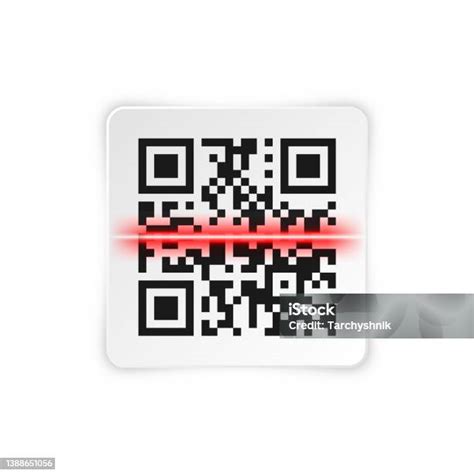 사실적인 Qr 코드 스티커 식별 추적 코드입니다 일련 번호 디지털 정보가있는 제품 Id 상점 이나 슈퍼마켓 스캔 라벨 가격 태그 벡터 일러스트레이션 Qr코드에 대한 스톡