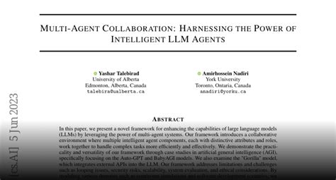 Paper Page Multi Agent Collaboration Harnessing The Power Of Intelligent Llm Agents