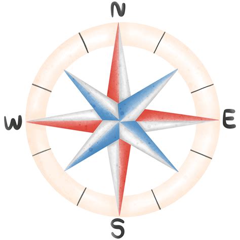 Illustration Of A Compass With Blue Red Colors 37135740 Png