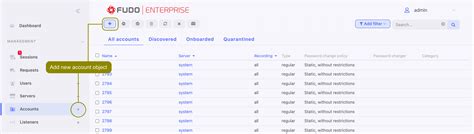 Creating A Forward Account — Fudo Enterprise 54 System Documentation