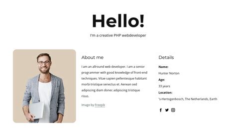 Php Developer Profile Landing Page