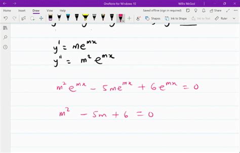 SOLVED Find Values Of M So That The Function Y E M X Is A Solution Of The Given Differential