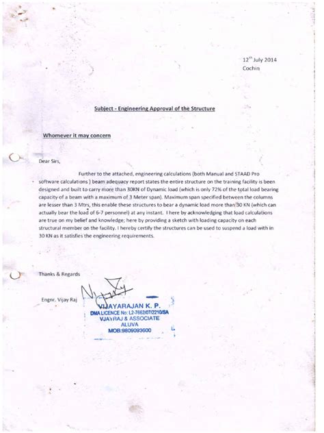 Engineering Approval Of The Structure Pdf