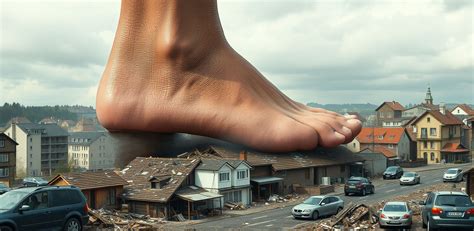 Giantess Bareheel Barefoot Crush Town By 3741tu On Deviantart
