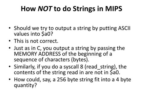 Ppt Strings In Mips Powerpoint Presentation Free Download Id5358355