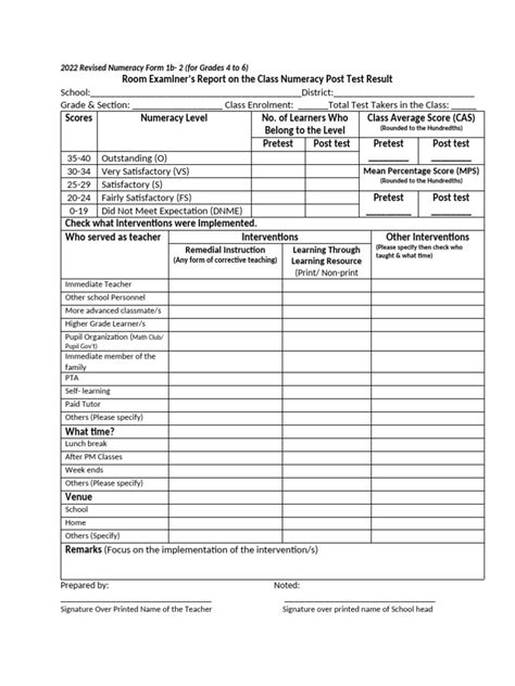 Numeracy Form 1b 2 Pdf