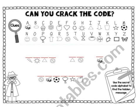 English Worksheets Crack The Code