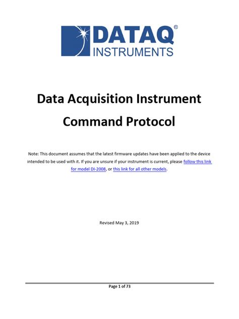Dataq Instruments Protocol Pdf Usb Port Computer Networking