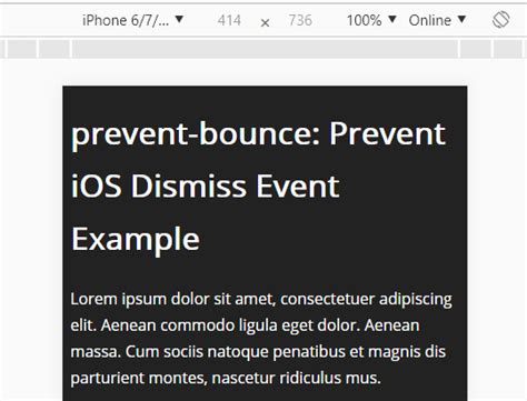 Prevent Ios Dismiss Event On Web App Prevent Bounce Css Script