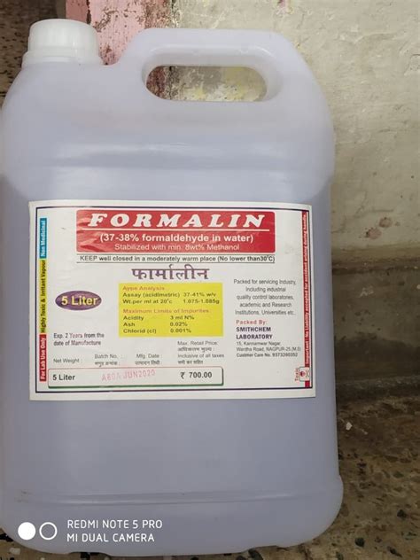 40 Formalin Solution 50 Kg Bag For Laboratory At ₹ 80 Litre In Nagpur