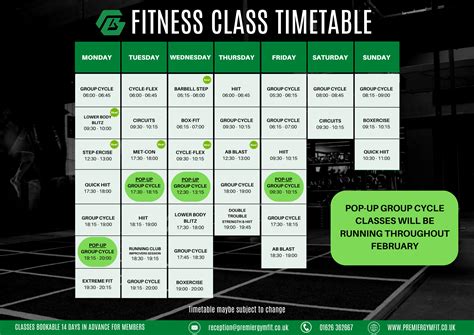 Timetable — Premier Gym Fitness