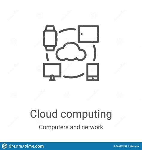 Cloud Computing Icon Vector From Computers And Network Collection Thin Line Cloud Computing
