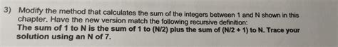 Solved 3 Modify The Method That Calculates The Sum Of The