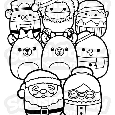 Squishmallow Christmas Coloring Page Etsy