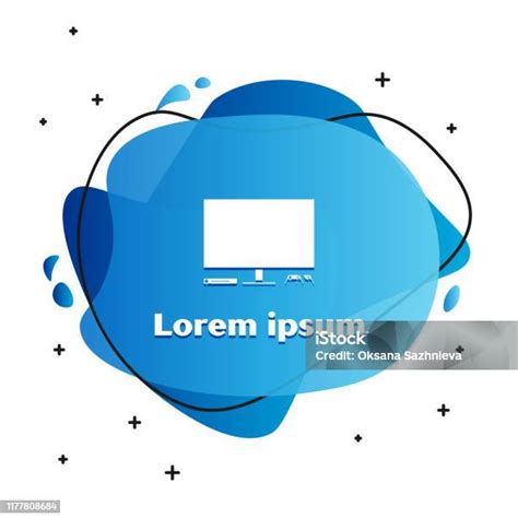 흰색 비디오 게임 콘솔 아이콘흰색 배경에 격리 조이스틱과 Lcd Tv가 있는 게임 콘솔 액체 모양의 추상 배너입니다 벡터 일러스트레이션 개인 장식품에 대한 스톡 벡터 아트