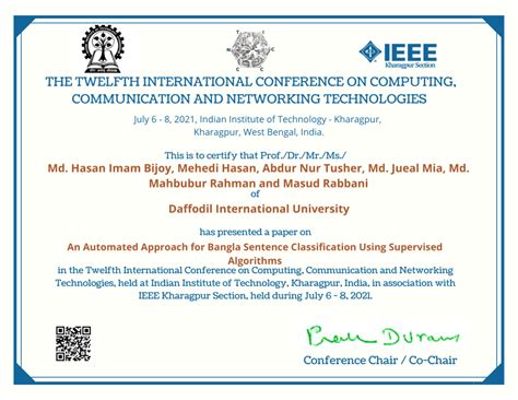 Pdf Presentation Certificate An Automated Approach For Bangla Sentence Classification Using